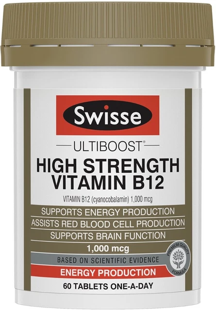 VITAMIN B12 1000MCG High Strength 60 Tabs Swisse Ultiboost $31.80 ...