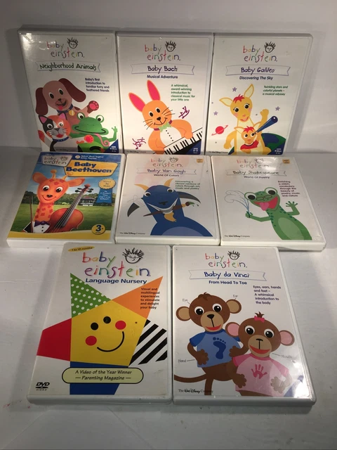 BABY EINSTEIN DVD lot of 8 Nursery Beethoven Van Gogh Shakespeare Vinci ...