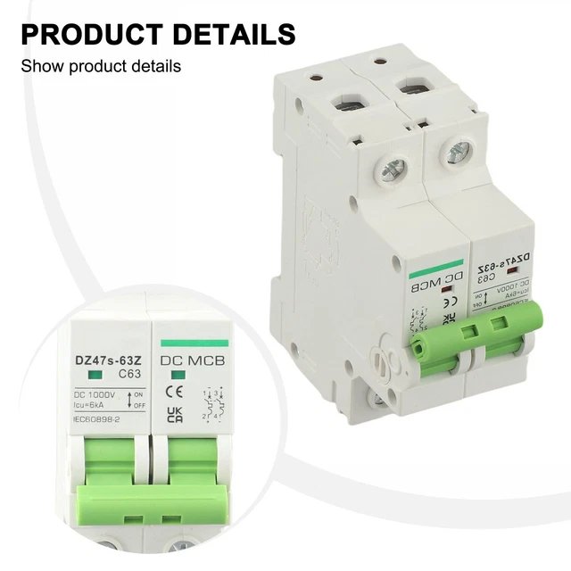 SECURE YOUR CIRCUIT 2P MCB DC Isolator Switch for Solar Panel Grid ...