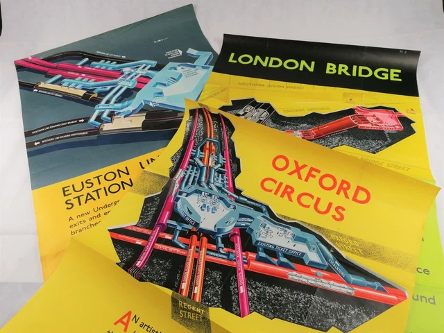 ORIGINAL 1960'S LONDON Underground Station Development Posters (Set of ...