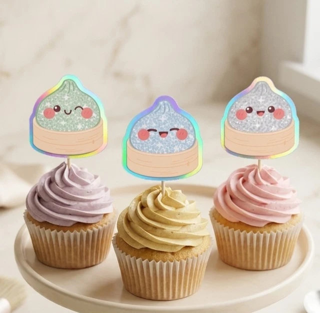 DUMPLING SQUISHY CUPCAKE topper food pick 12 pack £5.50 - PicClick UK