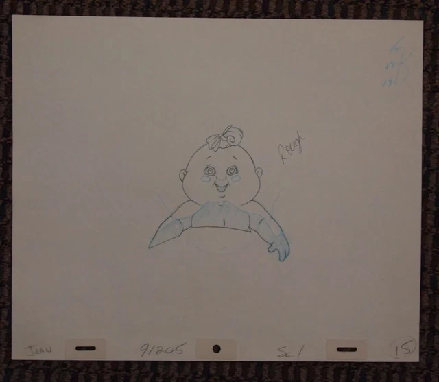 CABBAGE PATCH KIDS Original Production Drawing OPD Animation Art ...