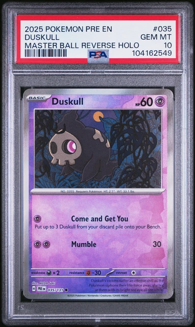 2025 POKEMON PRE En-Prismatic Evolutions Master Ball Reverse Holo ...