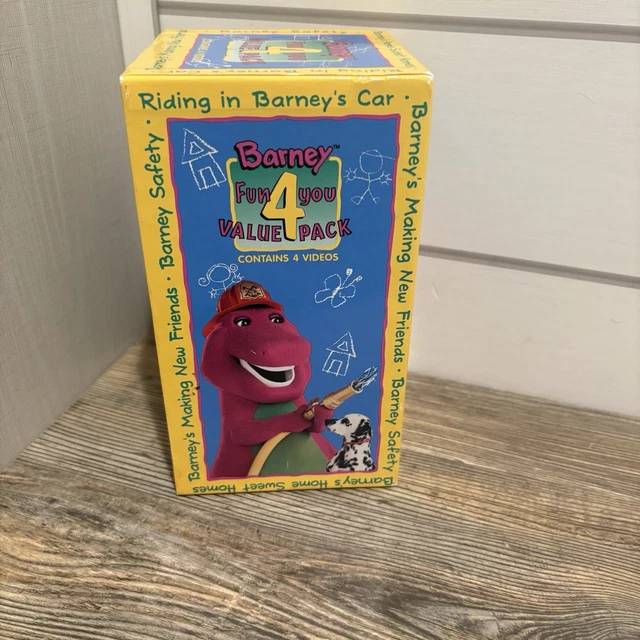 BARNEY VHS BOX Set of 4 VHS “Fun 4 You” Value Pack 1997 Tape Great ...