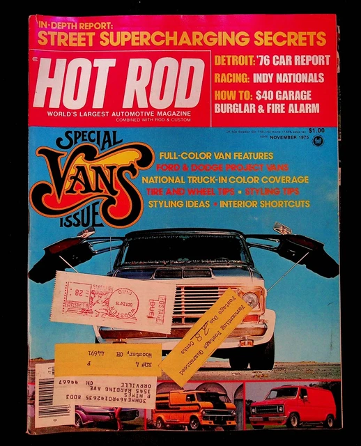 VINTAGE HOT ROD Car Magazine November 1975 Ford Dodge Vans Detroit Indy ...