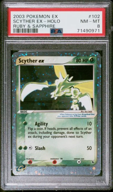 SCYTHER EX 102/109 Psa 8 Pokemon Ex Ruby & Sapphire Holo Rare $248.00 ...
