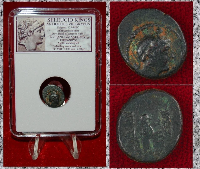 ANCIENT GREEK COIN Seleucid King ANTIOCHOS VIII Artemis and Apollo £42. ...