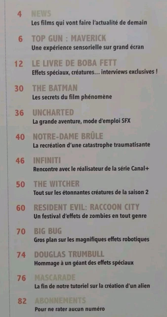 S.F.X N°212 MAGAZINE TOP GUN MAVERICK/Tom Cruise/Batman/Bobba Fett ...