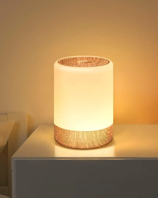 NIGHT LIGHT LED Touch Bedside Table Lamp Multi-Color Dimmable ...
