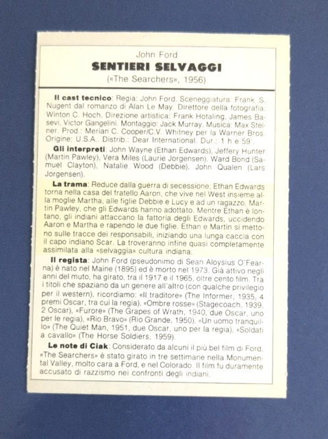 CARTOLINA CINEMATOGRAFICA SENTIERI Selvaggi 1956 John Wayne Ciak EUR 49 ...