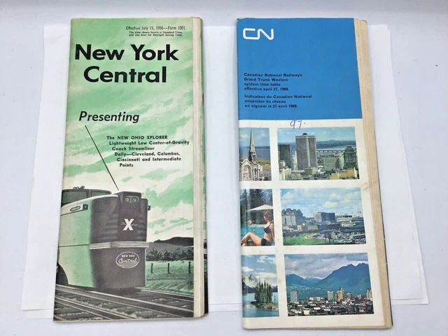 15 VTG 1950-80’S Railroad Time Tables Train Schedules NY VIA CP CN ...