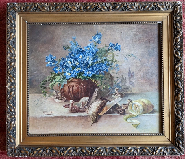 TABLEAU ANCIEN SIGNÉ huile sur toile peinture ancienne cadre doré ...