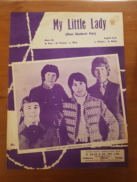 RARE OZ ONLY 1968 SHEET MUSIC - MY LITTLE LADY by THE TREMELOES EUR 18 ...