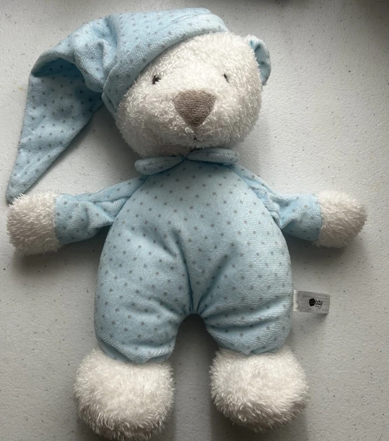 CHAD VALLEY MY First Bedtime Teddy Bear BLUE Grey Star Soft Toy ...