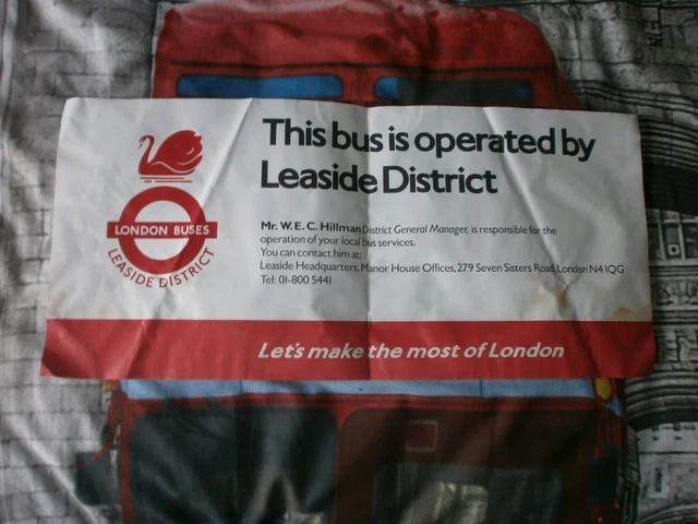LONDON TRANSPORT ROUTEMASTER/TITAN/METRO bus interior poster-Leaside ...