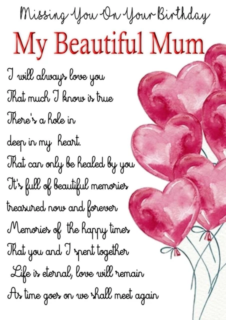 GRAVESIDE/MEMORIAL CARD IN Memory Mum Birthday £3.45 - PicClick UK