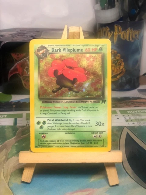 CARTE POKEMON- RAFLESIA Obscur 13/82 Holo-Team Rocket- Anglais-Poor EUR ...