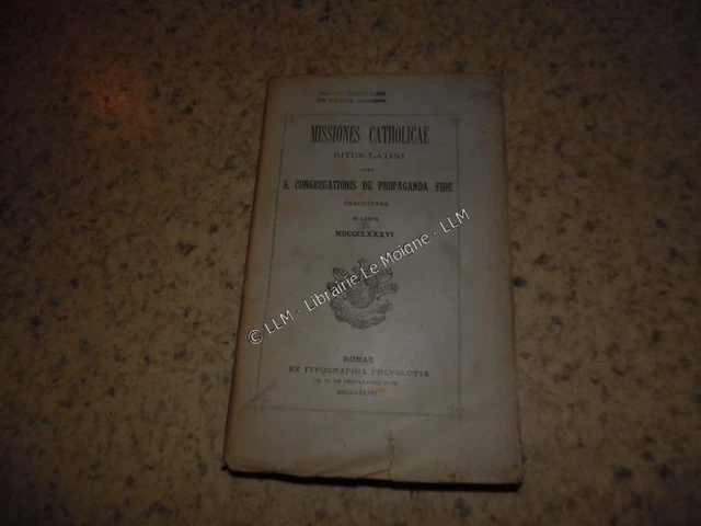 1886.MISSIONES CATHOLICAE CONGREGATIONIS de propaganda fide.afrique ...