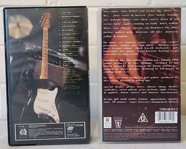 ERIC CLAPTON: LIVE '85 + Unplugged VHS Video Tape 2x Vintage Music ...