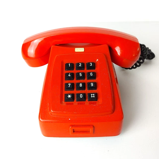 VINTAGE TELEPHONE PUSH Button Phone Retro Red 1980s - Untested £57.88 ...