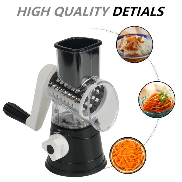 3-IN-1 MANUAL ROTARY Food Grater - Vegetable & Fruit Slicer, Chopper ...