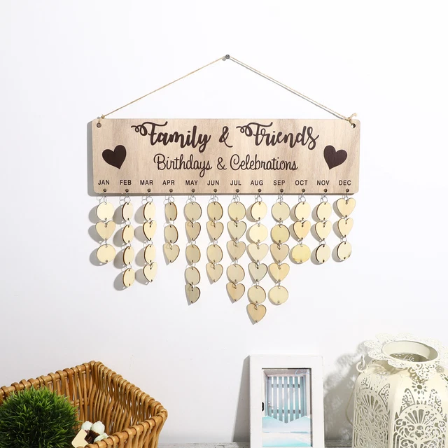 FAMILY REMINDER CALENDAR DIY Birthday Wall Hanging Plaque Commemorate £ ...