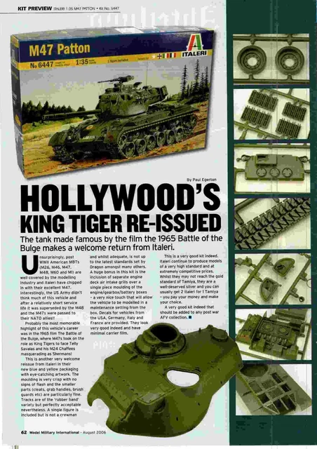 PPOT44 MODEL KIT Review - Italeri 1:35 M47 Patton Tank EUR 9,98 ...