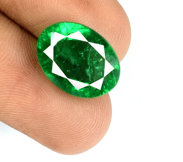 NATURAL OVALADO ZAMBIA Verde Piedra Preciosa Esmeralda 7CT Certificado ...