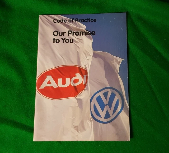 VW GOLF MK2 Corrado Audi 80 90 Coupe Owners Booklet Code Of Practice £ ...