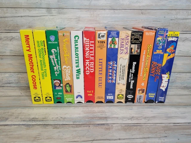 LOT OF 13 VHS Kids Cartoons Aesops Fables Bugs Bunny Baby Huey Sing ...