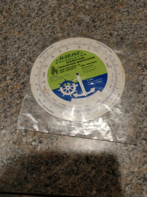 VINTAGE MARINE CALCULATOR Slide Chart Speed Distance Time Maritime New ...