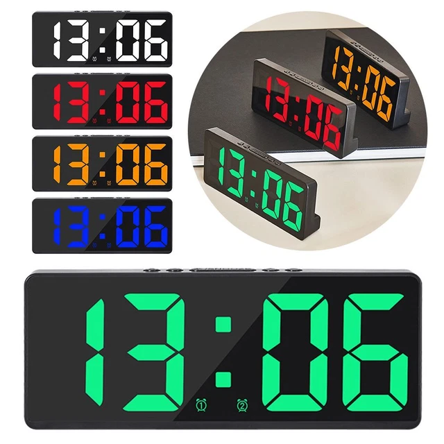 TEMPERATURE CALENDAR LARGE Number LED Digital Alarm Clock Electronic ...
