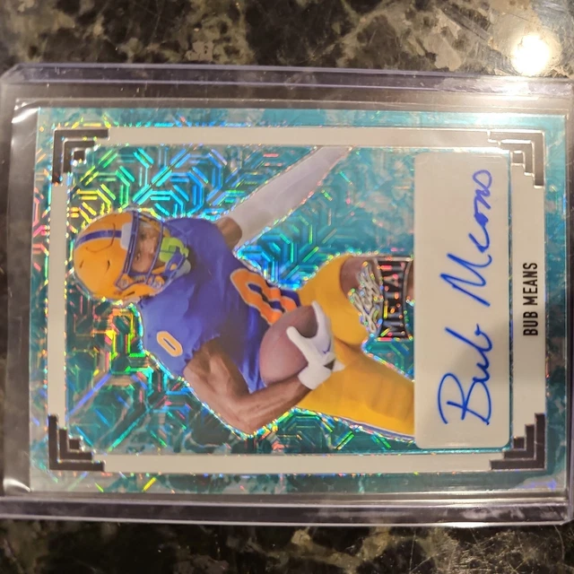 BUB MEANS 2024 Leaf Metal Football 91 réfracteur prismatique auto aqua ...