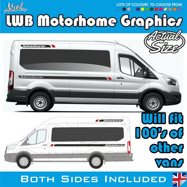 LWB FORD TRANSIT MK8 L3 MK7 compatible CAMPER van Motorhome GRAPHICS ...
