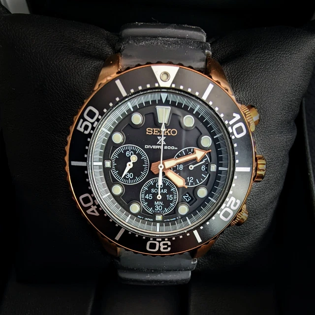 SEIKO PROSPEX DIVER'S Solar Chronograph SSC618P1 Men's 200m WR Watch ...