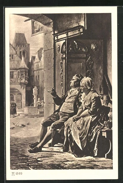 CARTOLINA D'ARTISTA GOETHES Hermann e Dorothea, Unterm Torweg EUR 2,00 ...