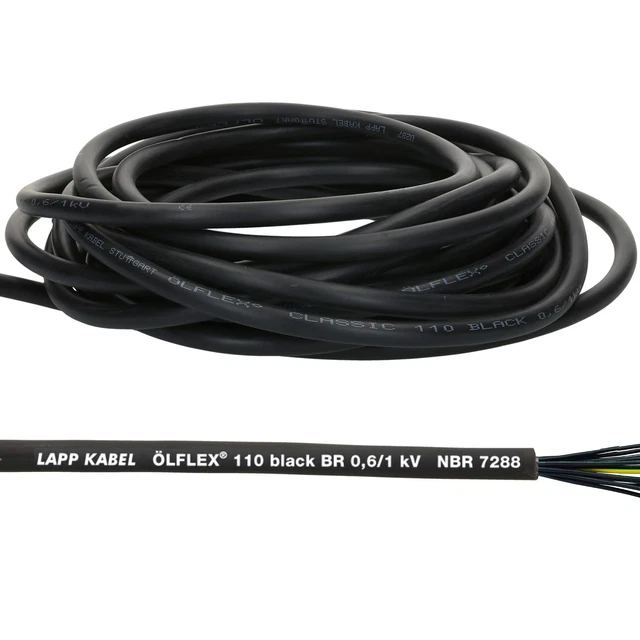 10 MÈTRE LAPP Câble 1120370 Ölflex Classique 110 Noir 0,6/1kV 4G10 ...