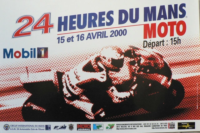 Affiche Originale 24 Heures Du Mans Moto 2000 Eur 8 00 Picclick Fr