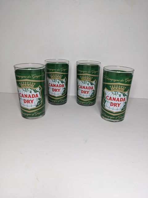 VINTAGE CANADA DRY 1970's (4 3/4" Tall Glass Cup) Set 4 $50.00 ...