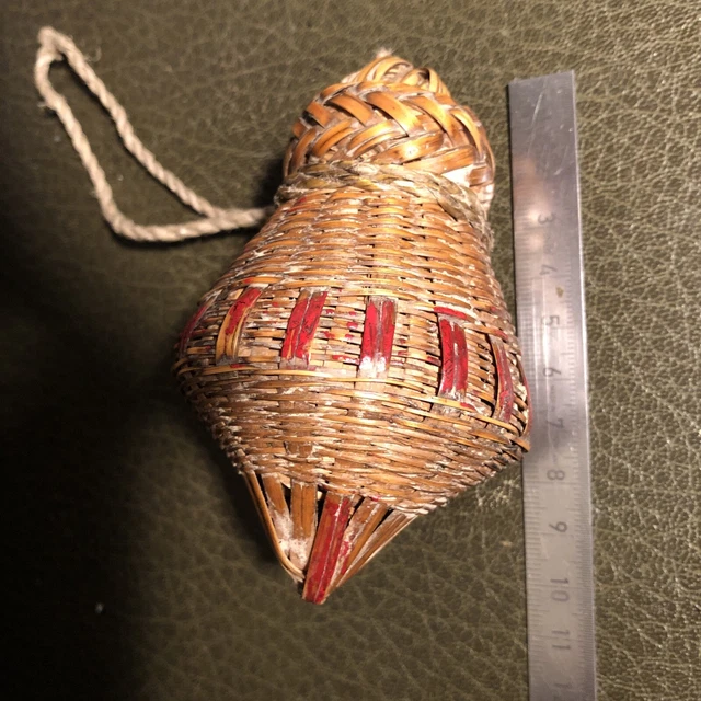 BOITE A GRILLON cage insecte Portative Vannerie ancienne Cricket box ...