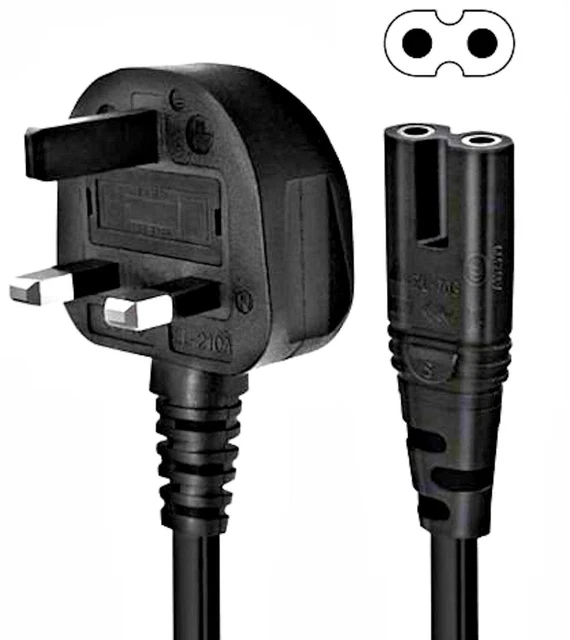 PRO ELEC PEL00421 UK Plug to IEC C7 Figure 8 Power Lead, 1 m, Black £17 ...