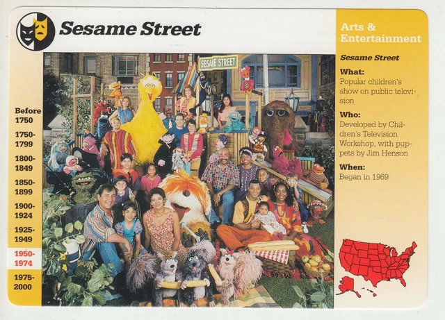 SESAME STREET TV Show Cast & Muppets 1995 Grolier Story of America ...