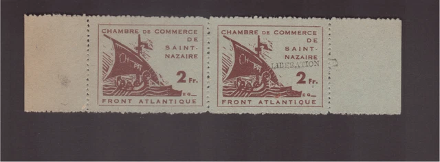 Fr Timbres De Guerre St Nazaire 9 9b Se Tenant Cote De 425