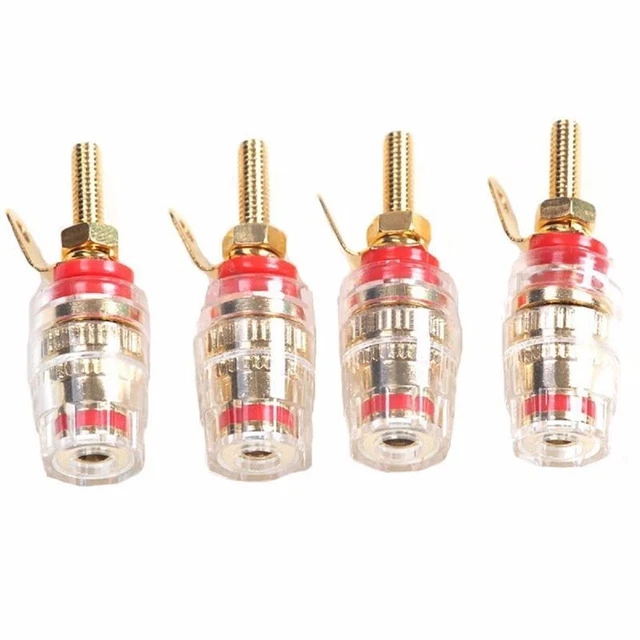 SPEAKER TERMINAL BINDING Posts Copper+Plastic 8pcs Plated Amplifier ...
