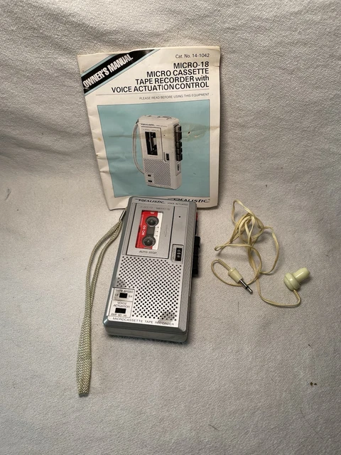 VINTAGE REALISTIC MICRO-18 Micro Cassette Tape Recorder With Voice ...