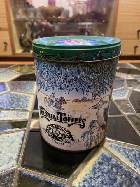 MOLLY BUSHELL MADE In Australia COLONIAL TOFFEES Collectors Tin (empty ...