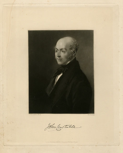 ANTIQUE PRINT-PORTRAIT-JOHN CONSTABLE-ARTIST-LANDSCAPE-PAINTER-LESLIE ...