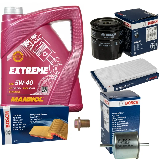 BOSCH INSPECTION SET 5 L mannol extreme 5W-40 pour Ford Fiesta III 1.3 ...