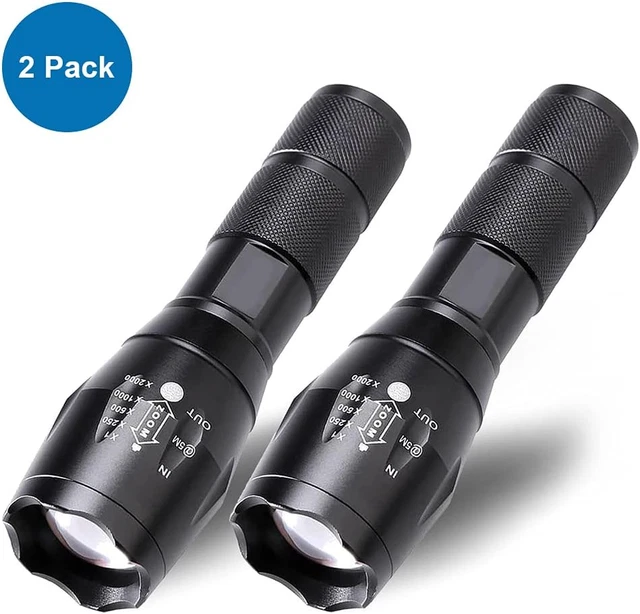 MMOBIEL 2X LED Tactical Flashlight Survival Gear - 1000 Lumen, Zoomable ...