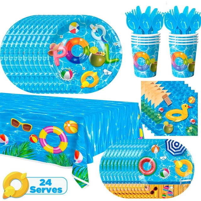 169PCS SCHWIMMBAD PARTY Deko Summer Party Set Summer Kinder Deko Teller ...